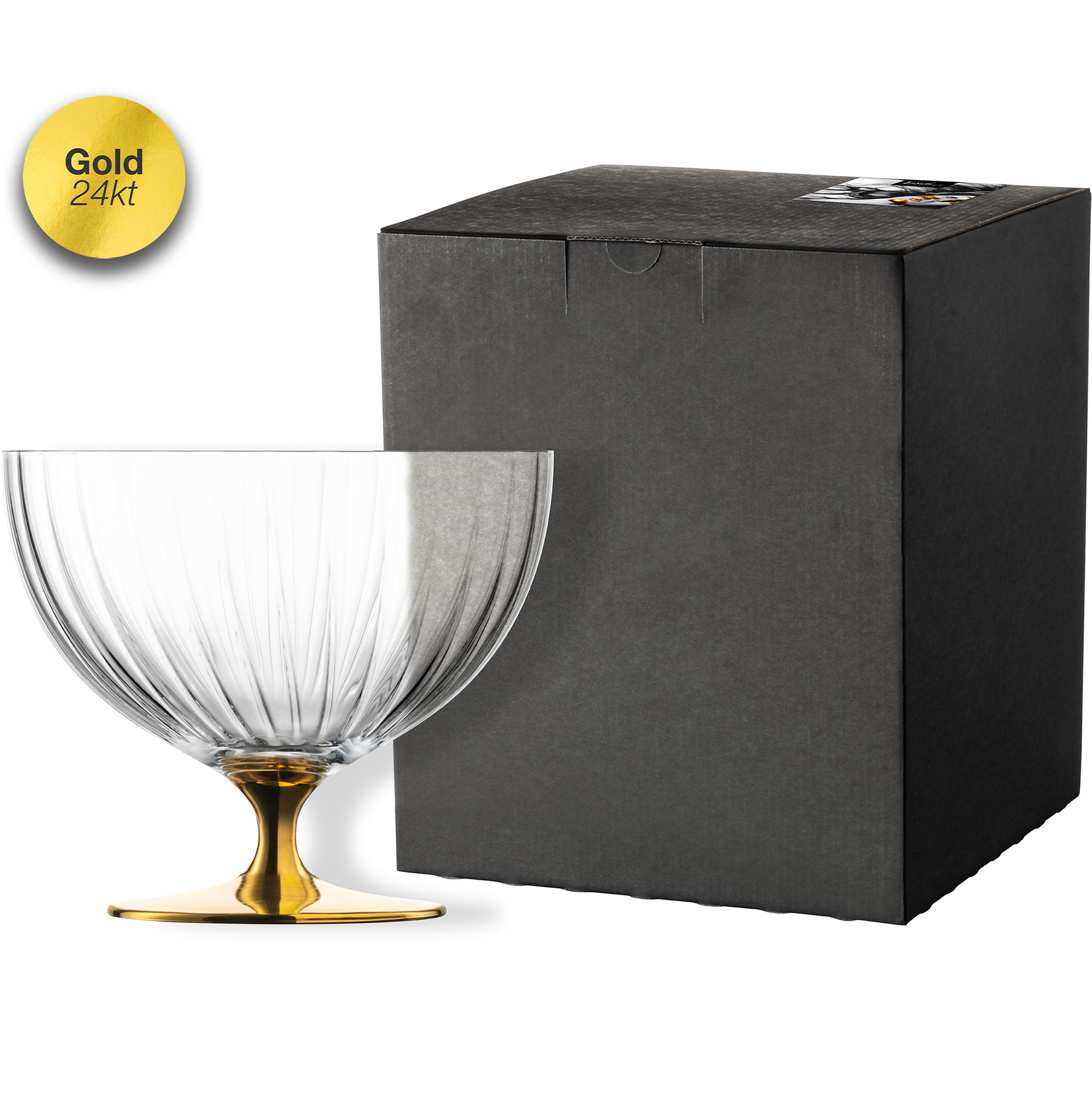 Bowl on foot gold in gift box I EISCH