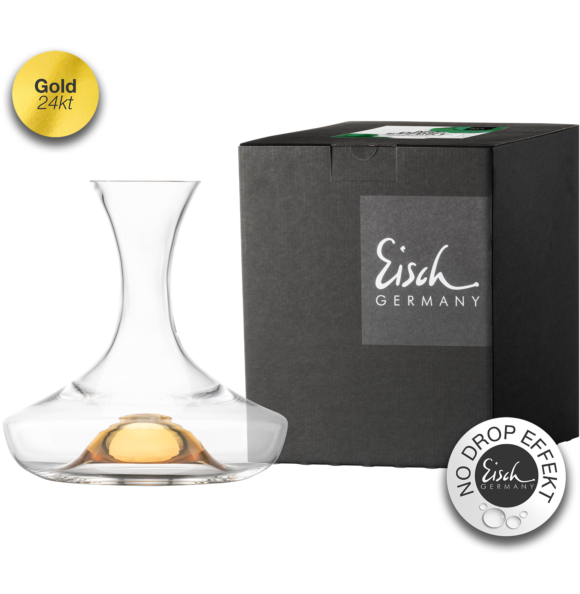 Decanter NO DROP gold in gift box I EISCH